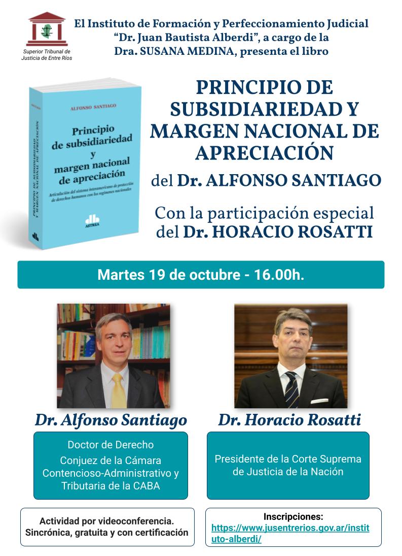 PRESENTACIÓN DEL LIBRO: PRINCIPIO DE SUBSIDIARIEDAD Y MARGEN NACIONAL ... PRESENTACIÓN DEL LIBRO: PRINCIPIO DE SUBSIDIARIEDAD Y MARGEN NACIONAL ...